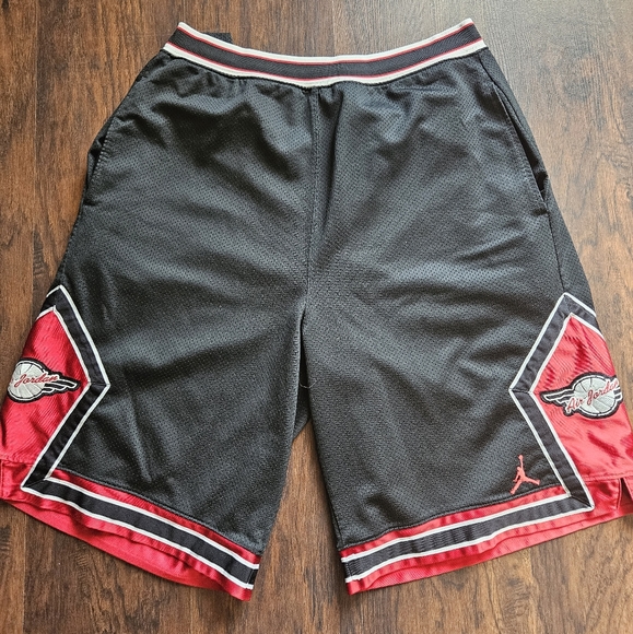 Jordan | Shorts | Air Jordan Black And Red Wing Shorts Retro | Poshmark